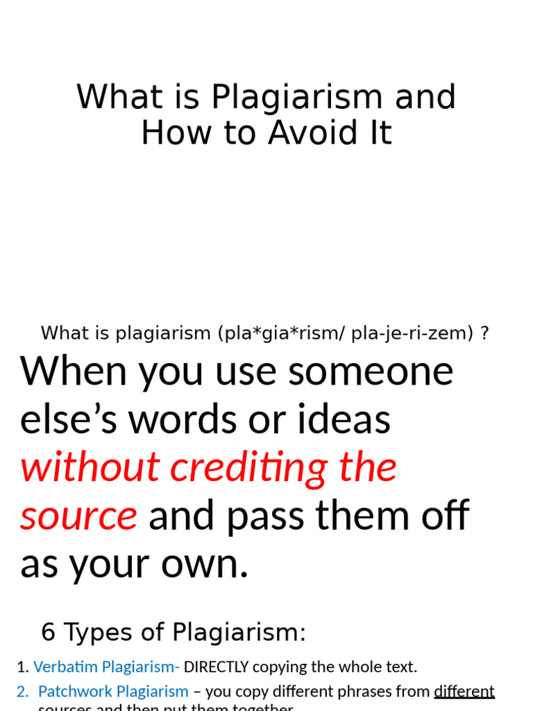 3c. What Is Plagiarism and How To Avoid It | PDF