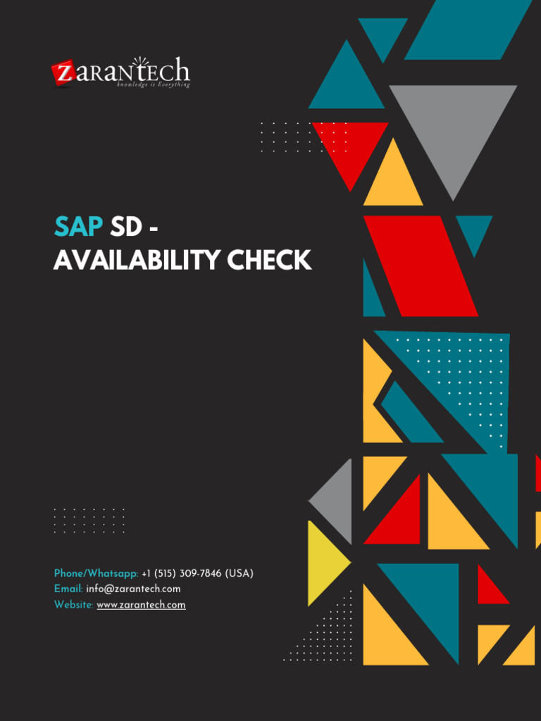 SAP SD Availability Check Guide | PDF | Computing