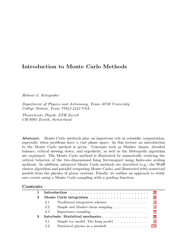 Introduction to Monte Carlo Methods | PDF | Monte Carlo Method | Integral