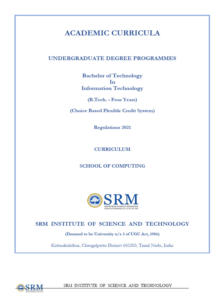 2021 BTech IT Curriculum | PDF | Computer Programming | Engineering