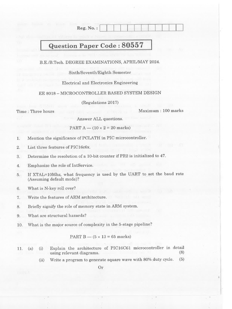 EEE-AM-2024-EE 8018 - Microcontroller Based System Design-804286490 ...