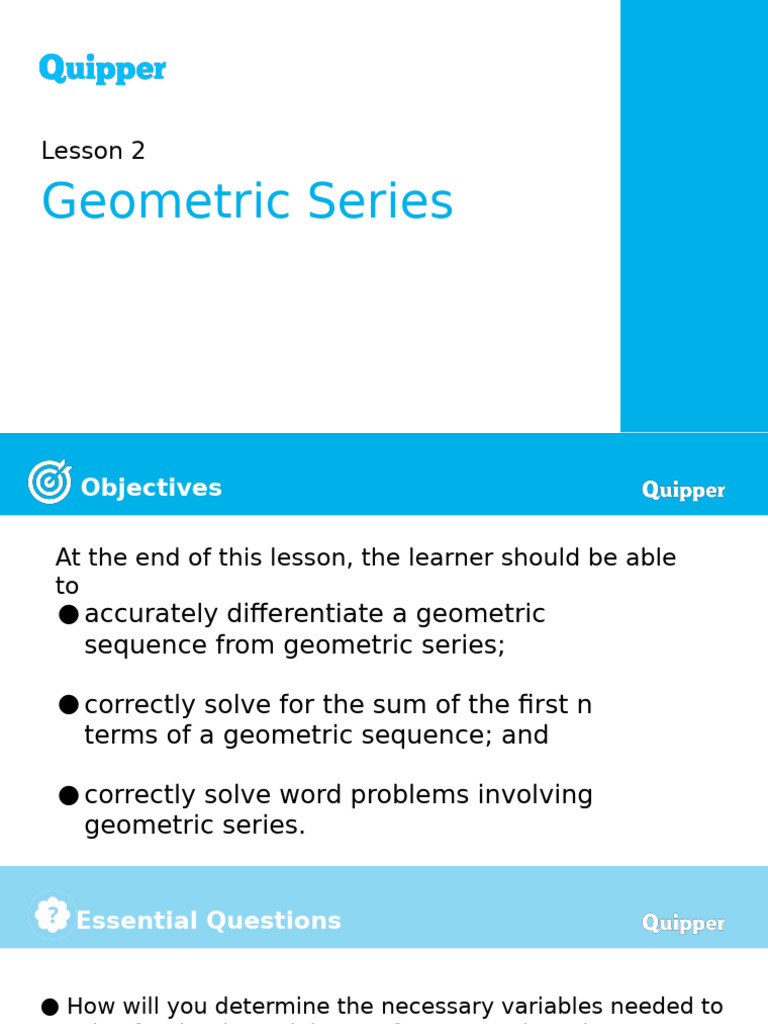 Understanding Geometric Series and Sums | PDF