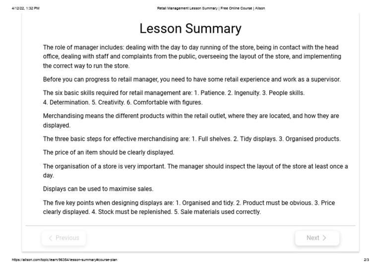 Retail Management Skills & Strategies | PDF