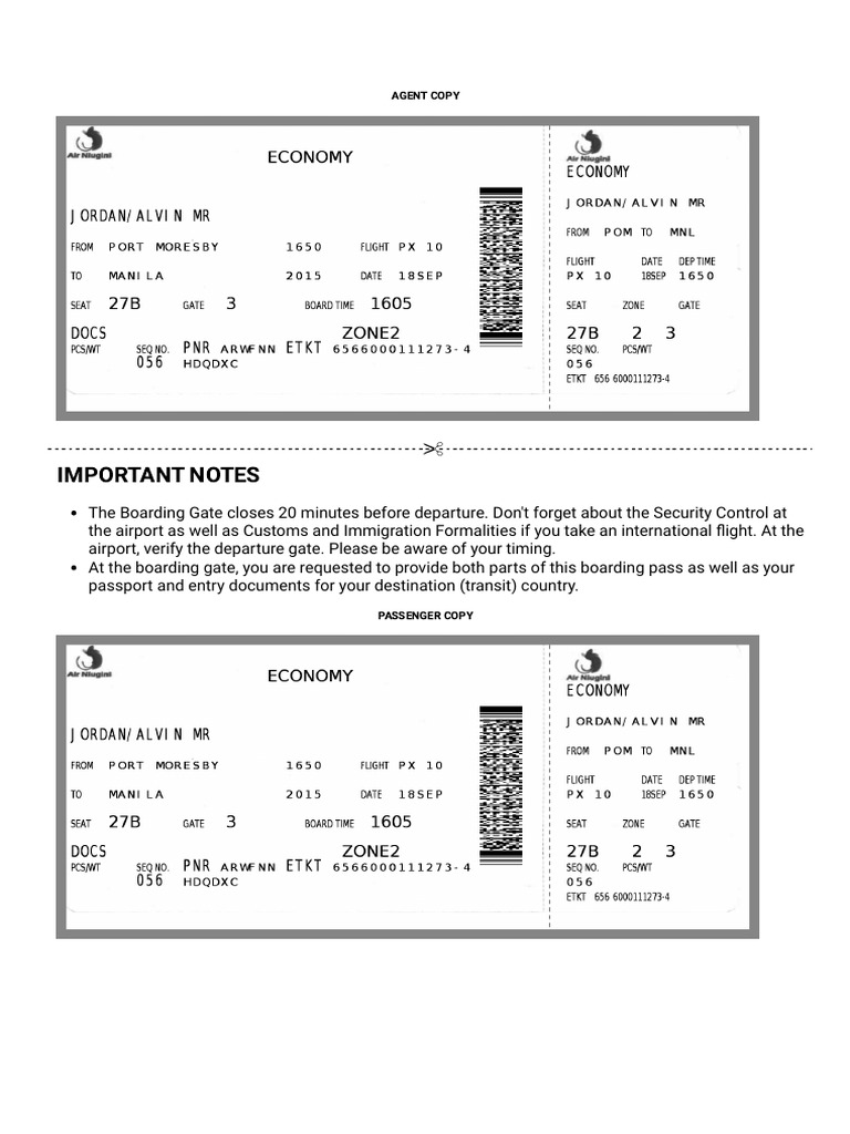 Confirmation - Check-In | PDF