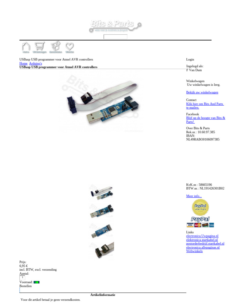 USBasp USB Programmer Voor Atmel AVR Controllers | PDF