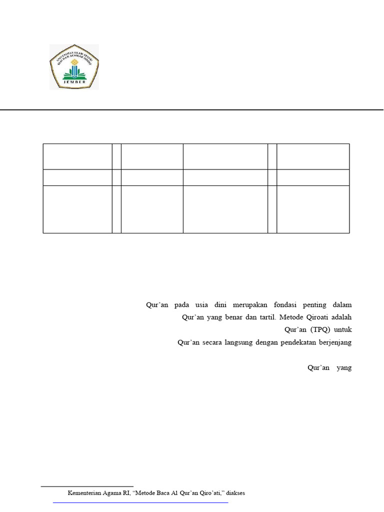 Pembelajaran Al-Qur'an Metode Qiroati | PDF