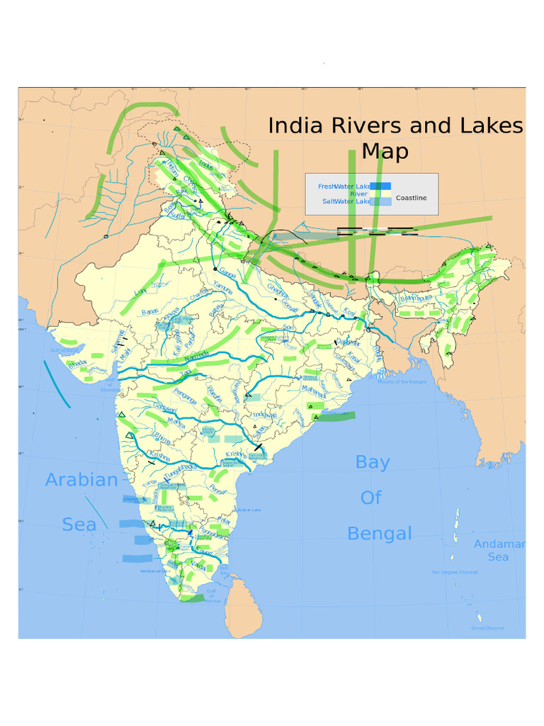 India-Rivers-And-Lakes-Map & Mountains & Protected Areas | PDF