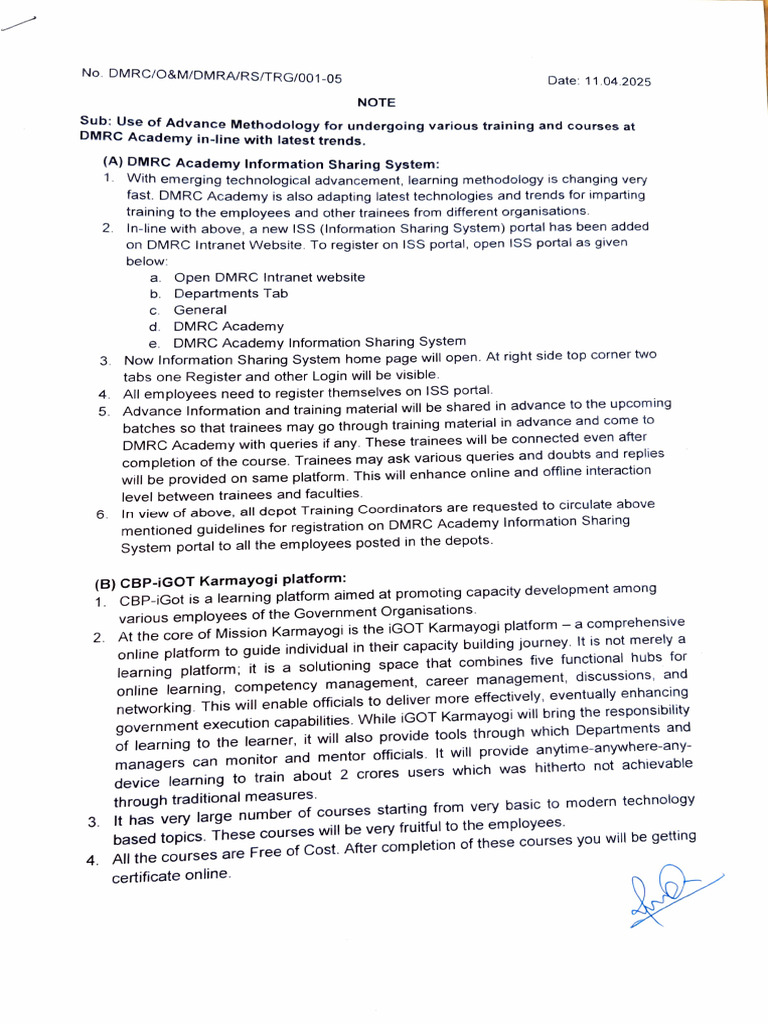 Registration On ISS and IGOT. | PDF | Computing
