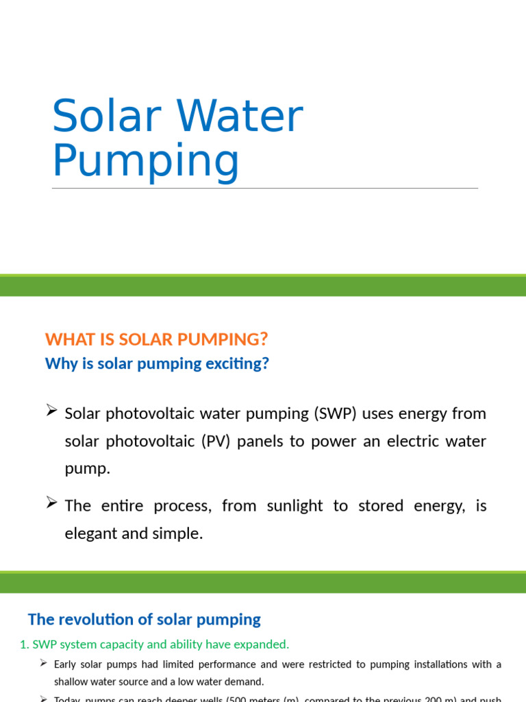 14 Solar Water Pumping | PDF | Photovoltaics | Solar Panel