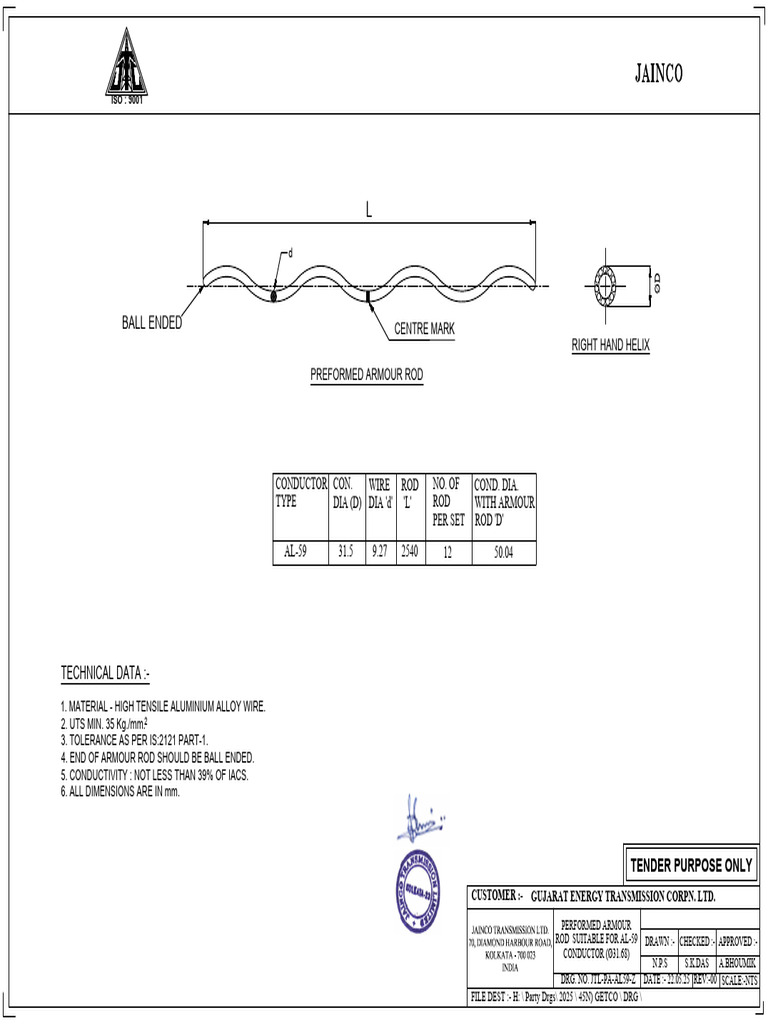 5) PA Rod FOR AL-59 CONDUCTOR ( 31.5) - Model | PDF | Materials ...
