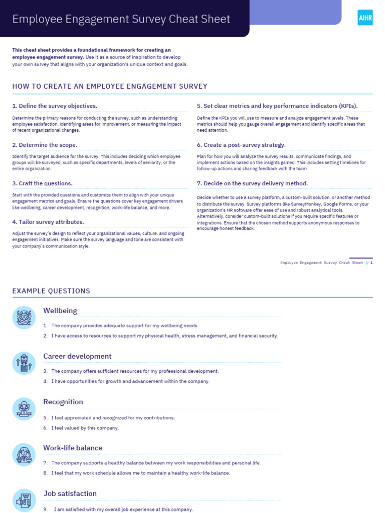 Employee Engagement Survey Guide | PDF | Performance Indicator ...