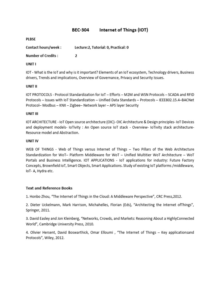 IOT Syllabus 1 | PDF