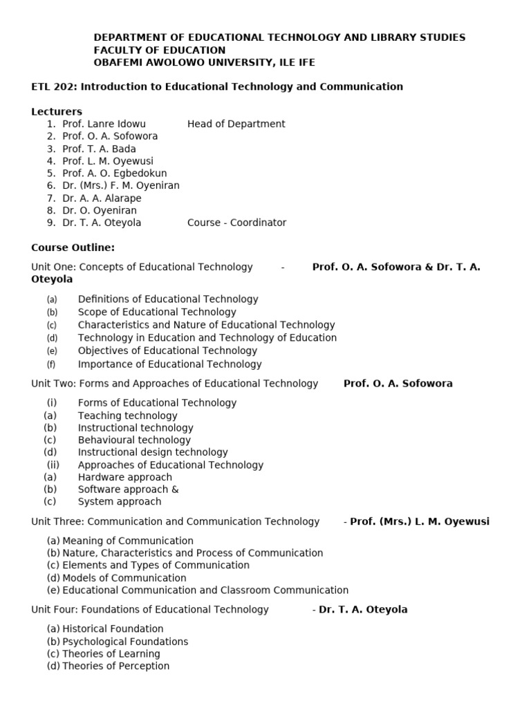 Introduction to Educational Technology and Communication Book-1(0 ...