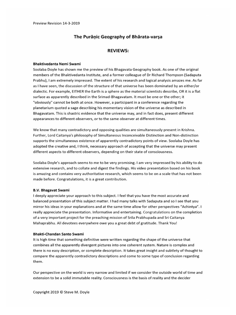 The Puranic Geography of Bharata-Varsa 2019 Preview Protected | PDF