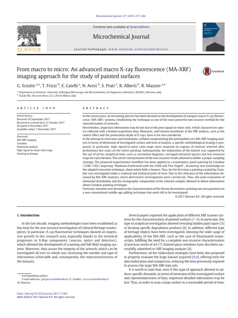 An Advanced MA - XRF Imaging For The Study of Painted Surfaces | PDF