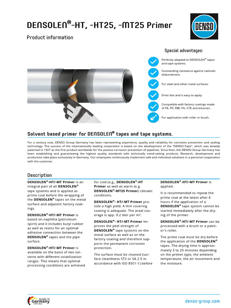 DENSOLEN®-HT Primer Product Overview | PDF | Secondary Sector Of The ...