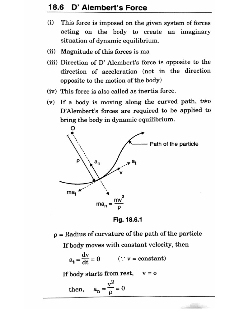 4.7 D'Alembert Principle Curvilinear. | PDF