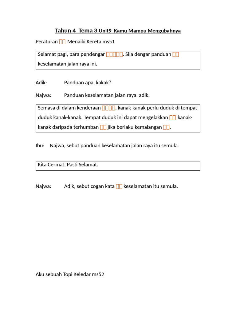 Tahun 4 Tema 3 Unit9 | PDF