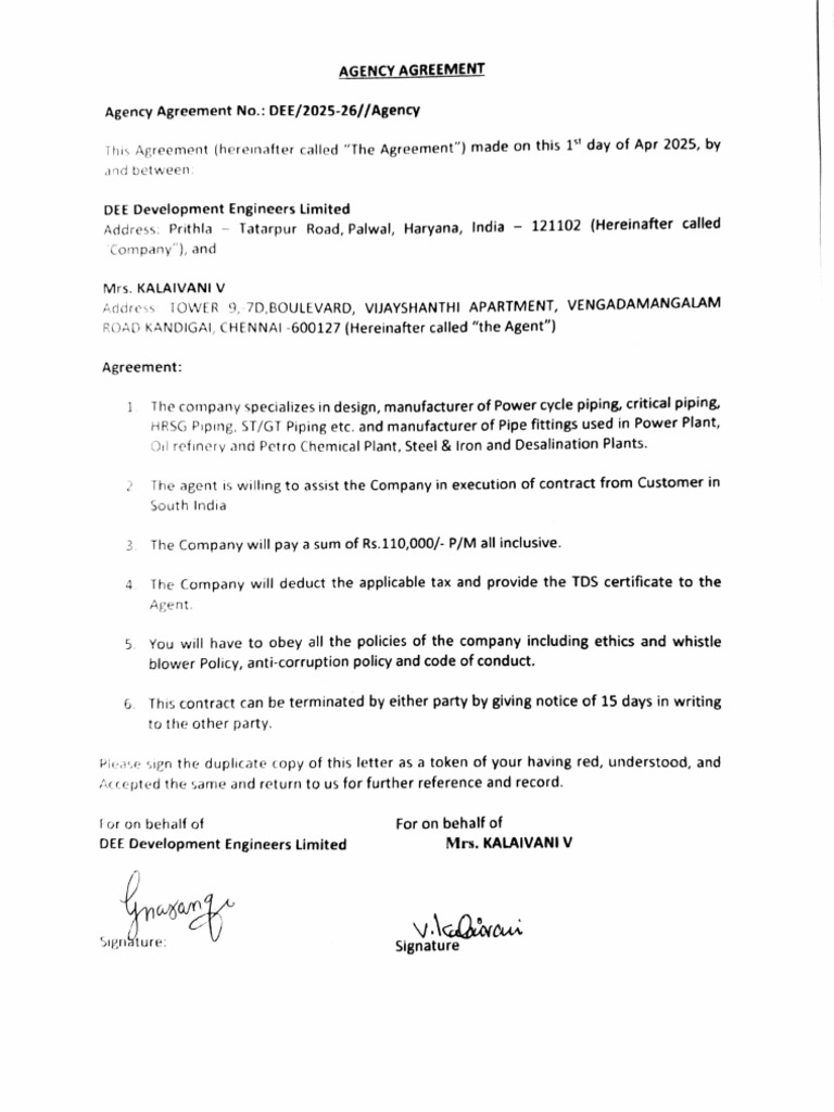 Agency Agreement | PDF