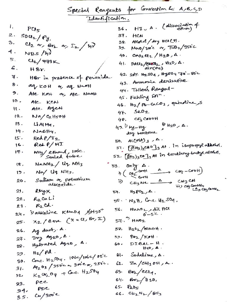 Special Reagents Chart | PDF
