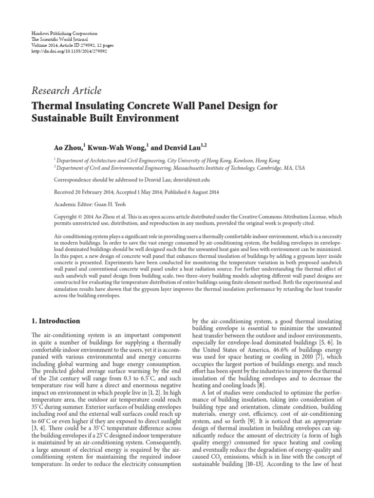 Sustainable Thermal Insulating Wall Panels | PDF | Building Insulation ...