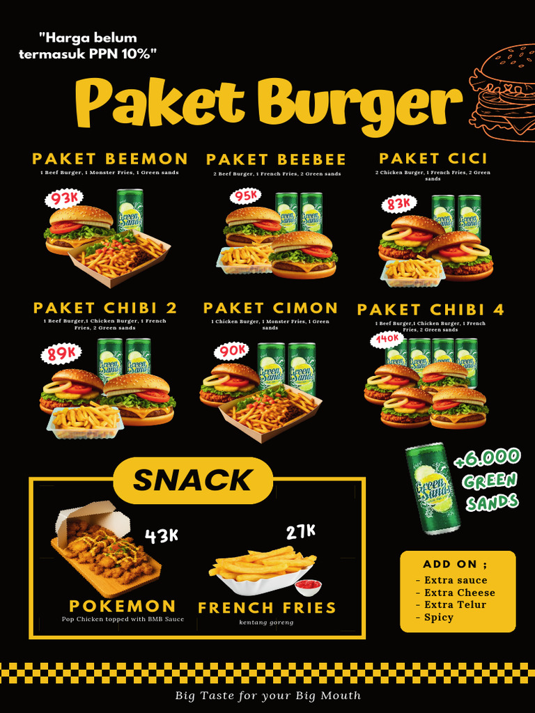 Paket Burger - 20250614 - 134745 - 0000 | PDF | Hamburgers | French Fries