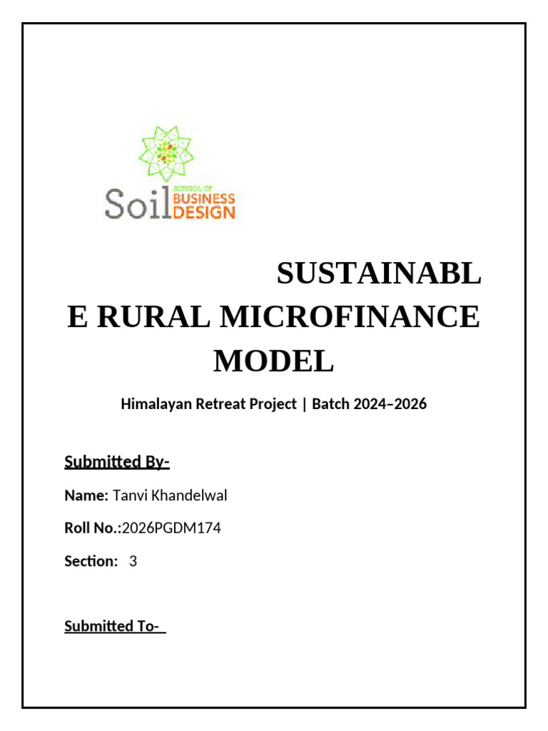 Sustainable Rural Microfinance Model | PDF | Microfinance | Financial Inclusion