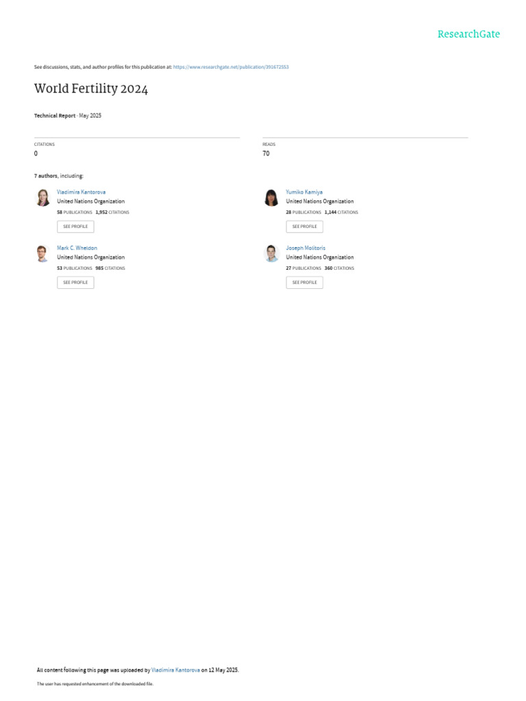 Undesa PD 2025 WFR 2024 Final | PDF | Total Fertility Rate | Birth Rate