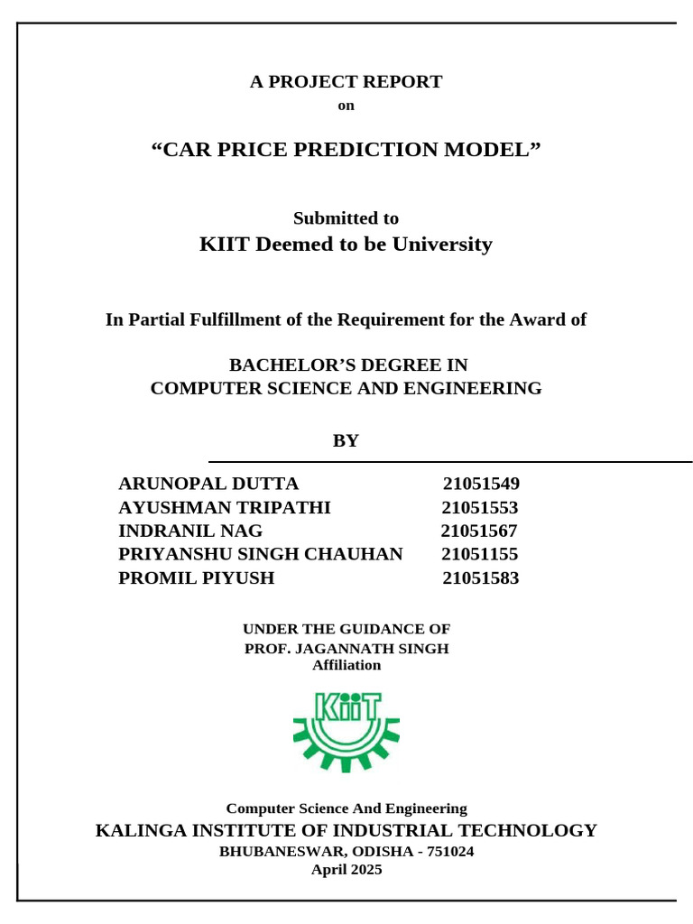 Updated Car Price Prediction Report v2 | PDF | Machine Learning | Regression Analysis