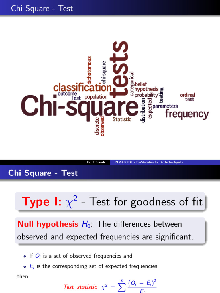 21MAB303T - Unit 4 Testing Hypothesis - Chi-Square | PDF | Chi Squared ...