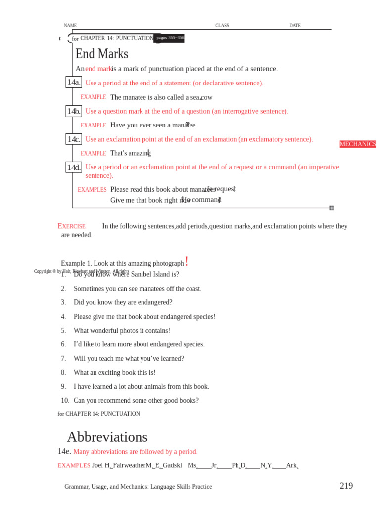 Basic Text Editing and Proofreading Punctuation (11 Mar 2025) | PDF ...