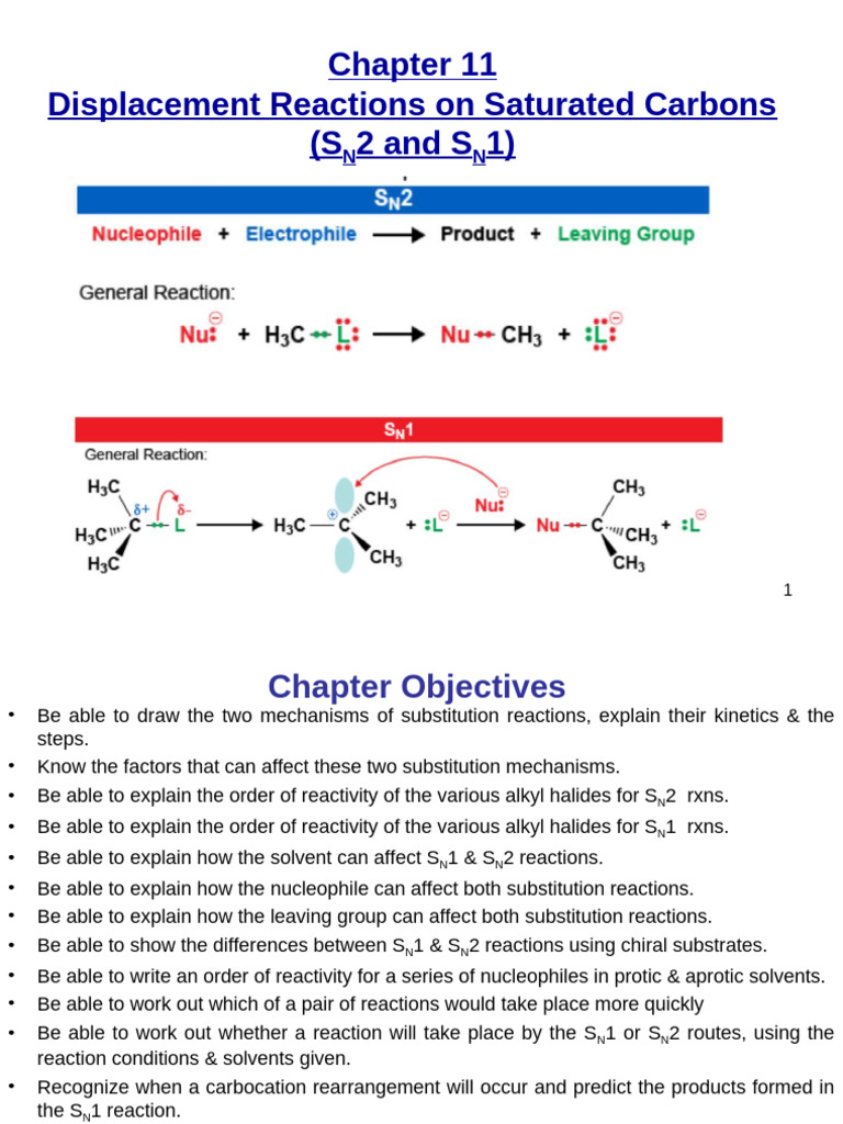 Chapter 11 SN1:SN2 F2021 | PDF | Chemical Reactions | Solvent