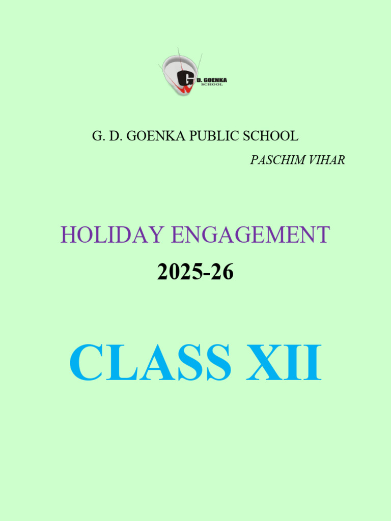 Class XII Holiday Engagement 2025-26 | PDF | Tournament | Marketing