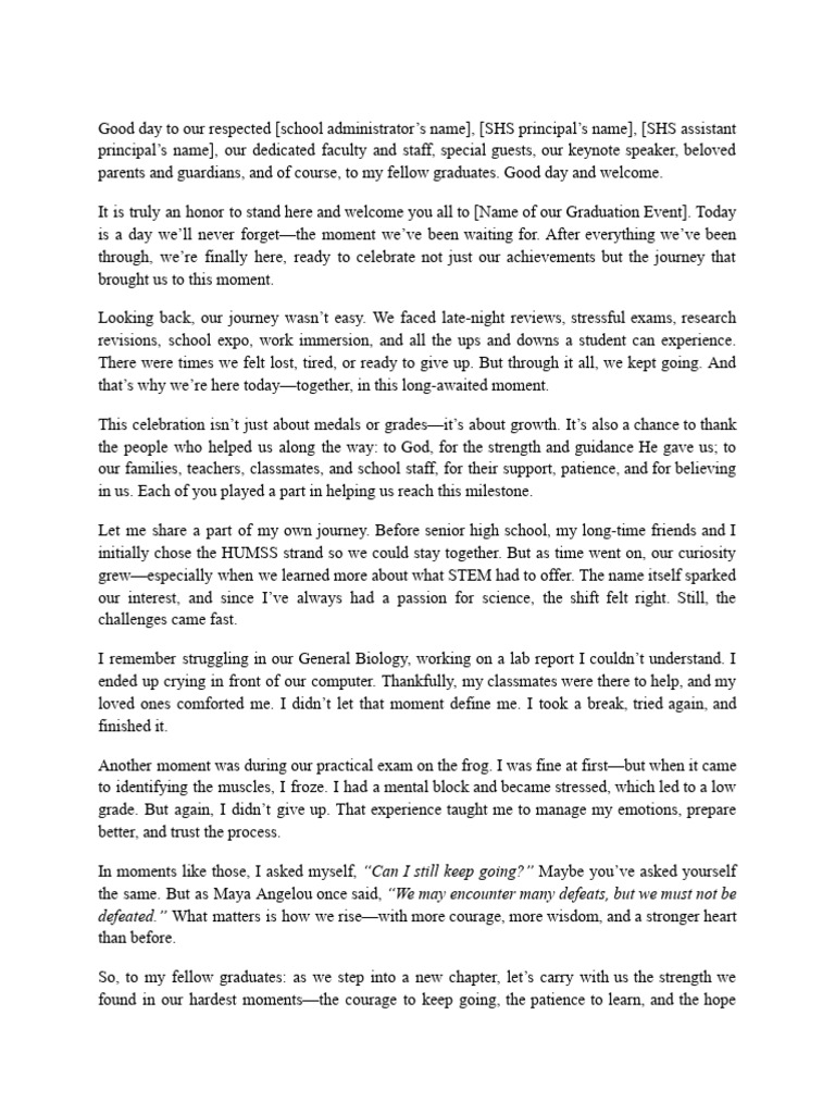 Opening Remarks Draft Final | PDF | Courage