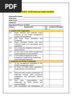 Internal Audit IMS Checklist | PDF | Audit | Internal Audit