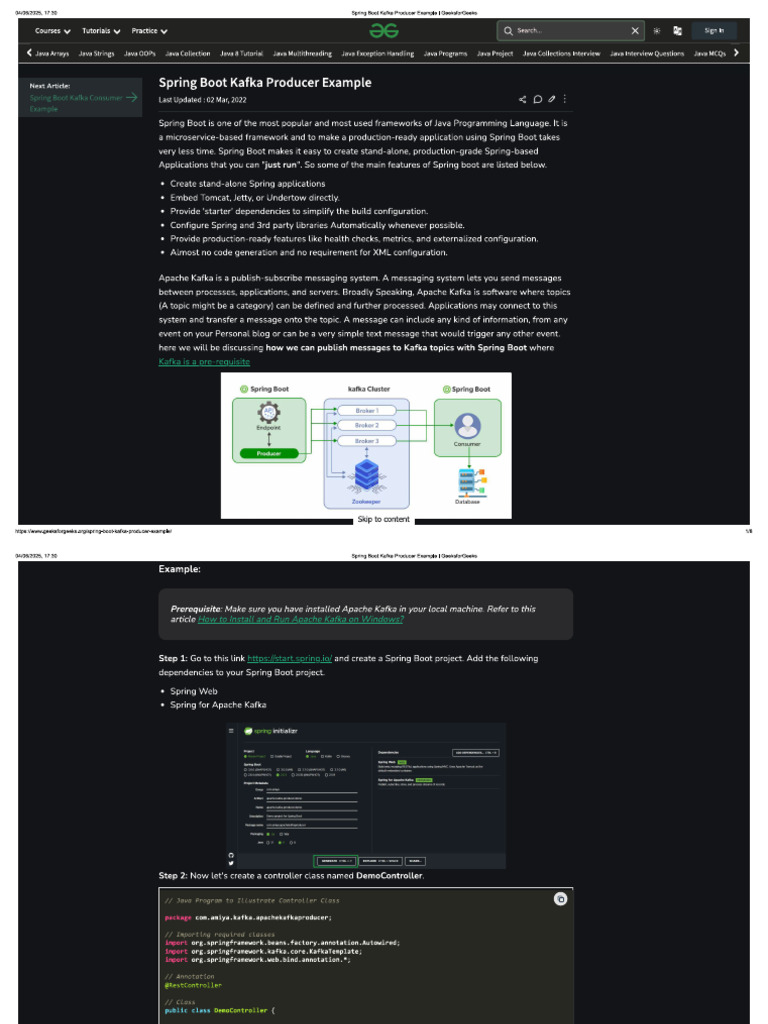? 1 - Spring Boot - Spring Boot Kafka Producer Example | PDF
