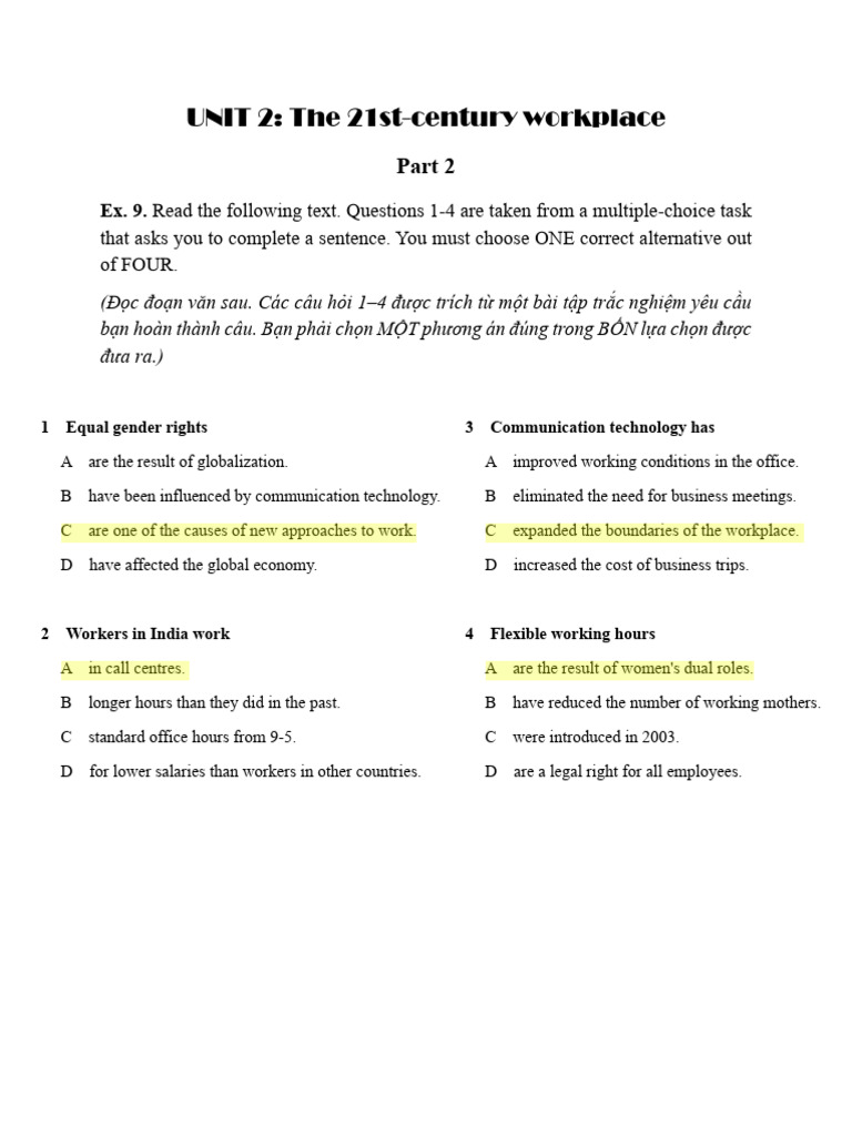 Kami Export - READING - UNIT 2 P2 THE 21ST CENTURY WORKPLACE | PDF | Millennials | Employee ...