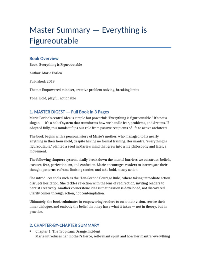 Everything is Figureoutable Summary | PDF
