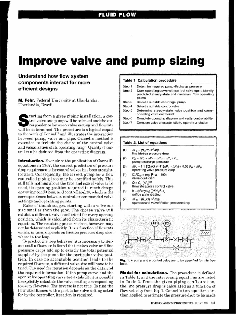 Optimizing Valve and Pump Sizing | PDF | Pump | Pressure