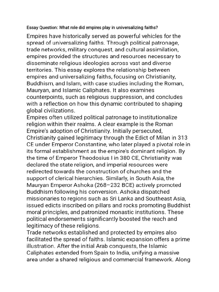 Essay Question Hist1011A | PDF