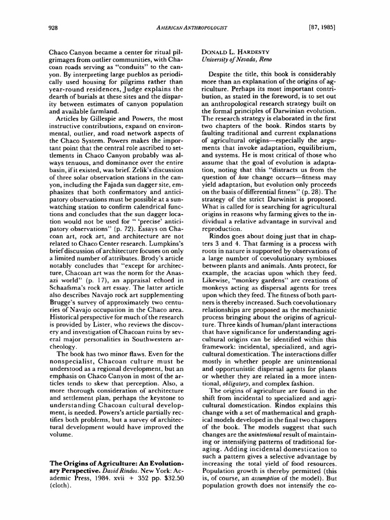 Agricultural Origins and Evolution | PDF | Science