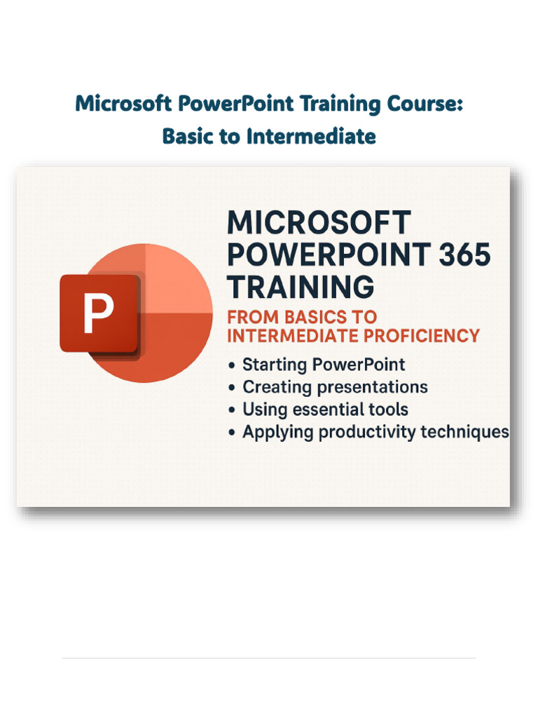 Intermediate PowerPoint Training Course | PDF | Menu (Computing ...