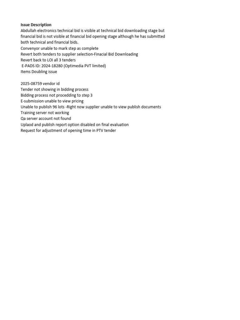 All Pending Issues | PDF