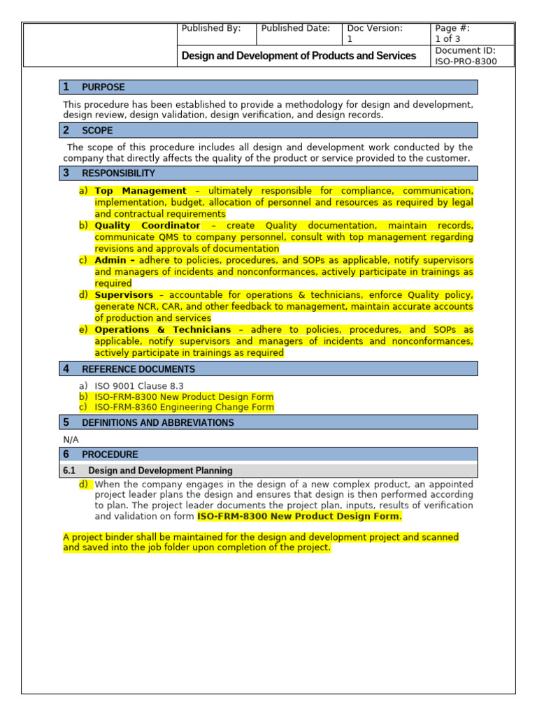 Product and Service Design Procedure | PDF | Verification And ...