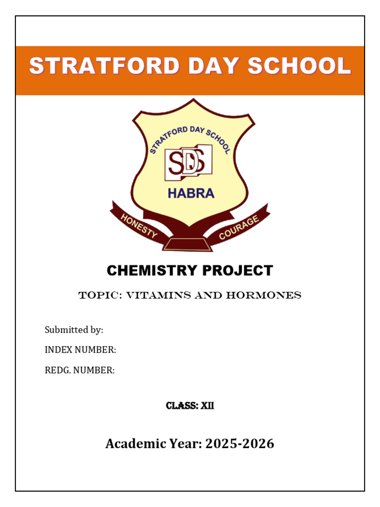 Chemistry Project on Vitamins & Hormones | PDF | Vitamin | Hormone