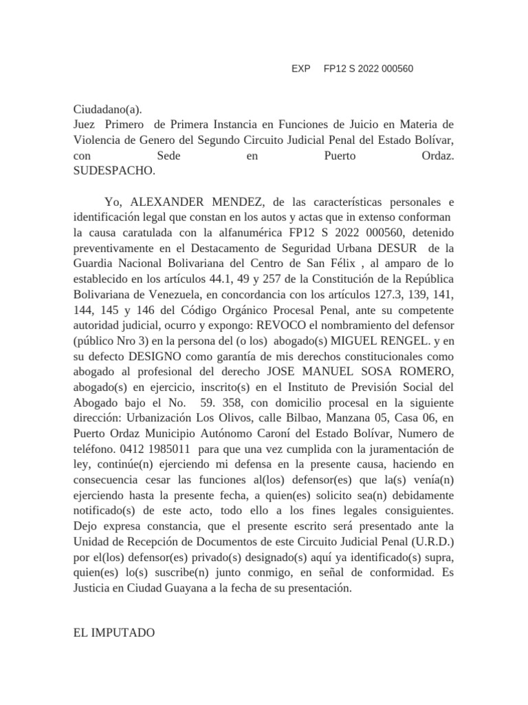 Nombramiento Defenza | PDF | Justicia | Crimen y violencia