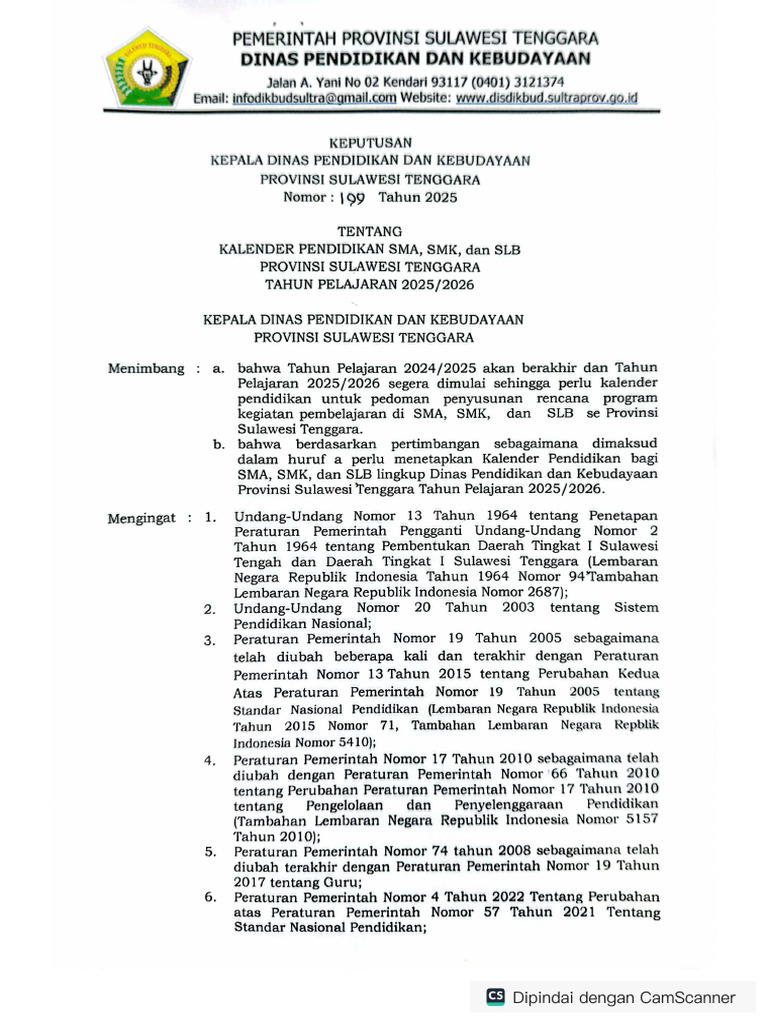 Kalender Pendidikan | PDF