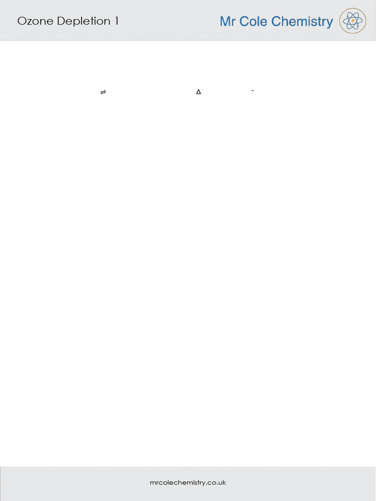 Ozone Depletion Question Pack 1 | PDF | Chlorofluorocarbon | Ozone ...