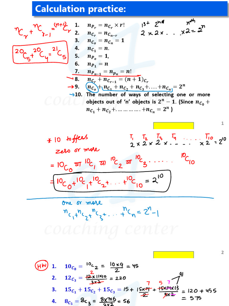 MATHS Permutation & Combination 06 Permutation and Combination Class ...