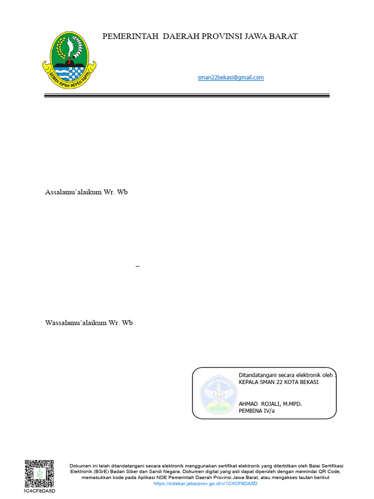 Undangan Walas Pembagian Ijazah Tte | PDF